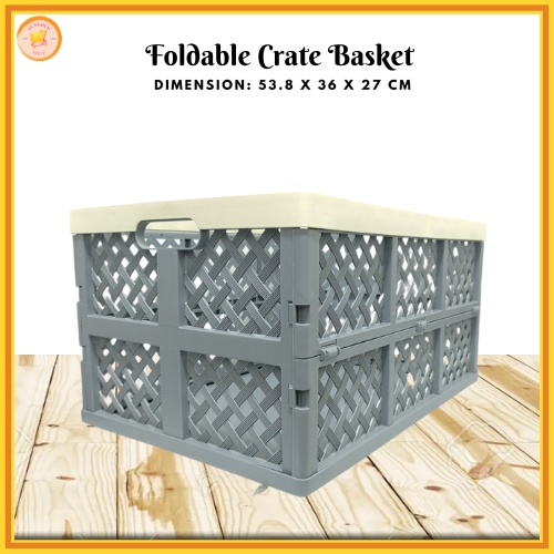FOLDABLE PLASTIC CRATE BASKET/ COLORED CRATES/ FOLDING STORAGE BOXES ...