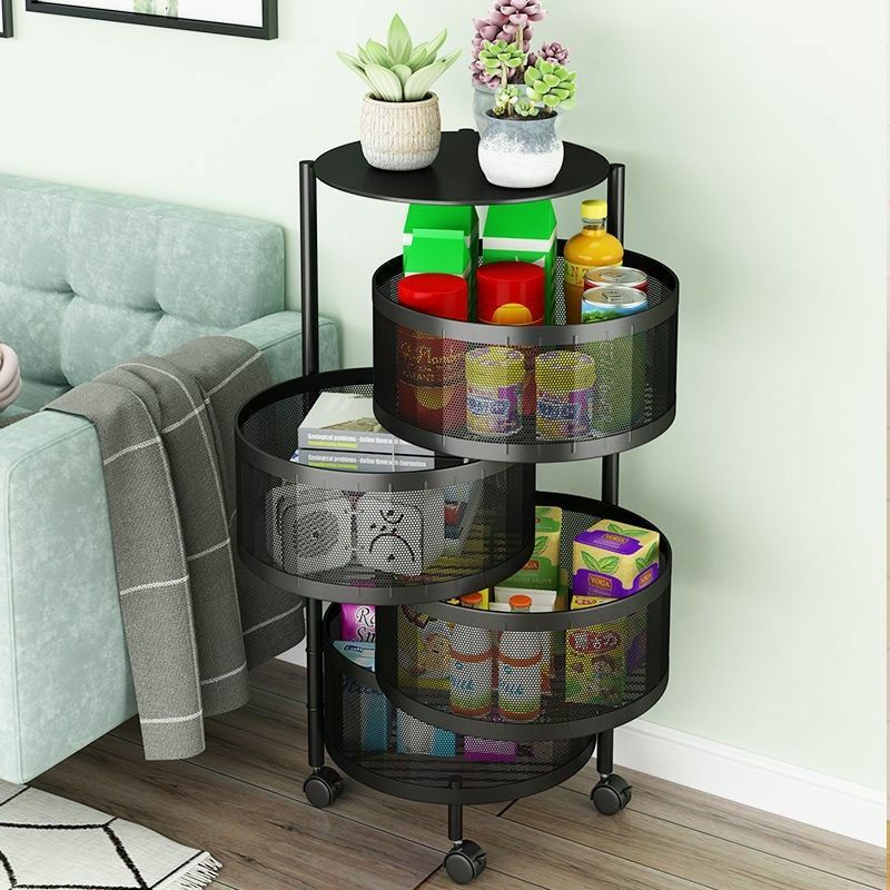 Rotating Storage Rack Shelves Rotation Kitchen Storage | Shopee Philippines