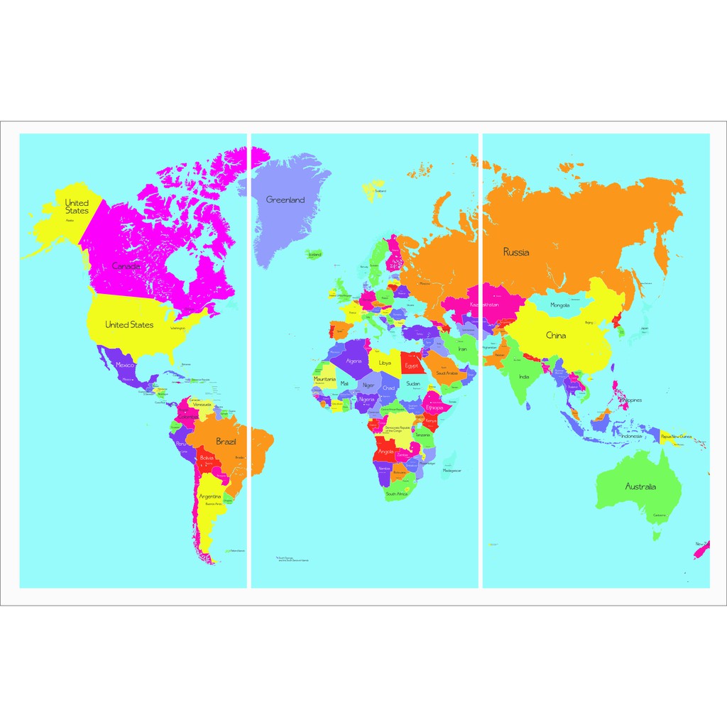 KAYU HIASAN DINDING Wooden World Map Poster Wall Decoration | Shopee ...