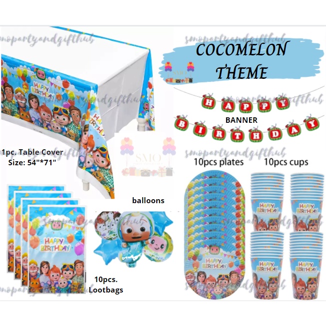 Coco Melon JJ Theme Party Decorations | Lootbags, Table Cover, Paper ...