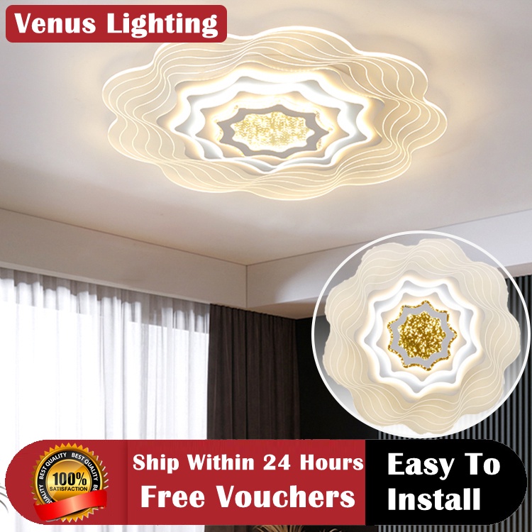 Modern Ceiling Light Flush Mount Ceiling Light 3 Colors Led Light ...