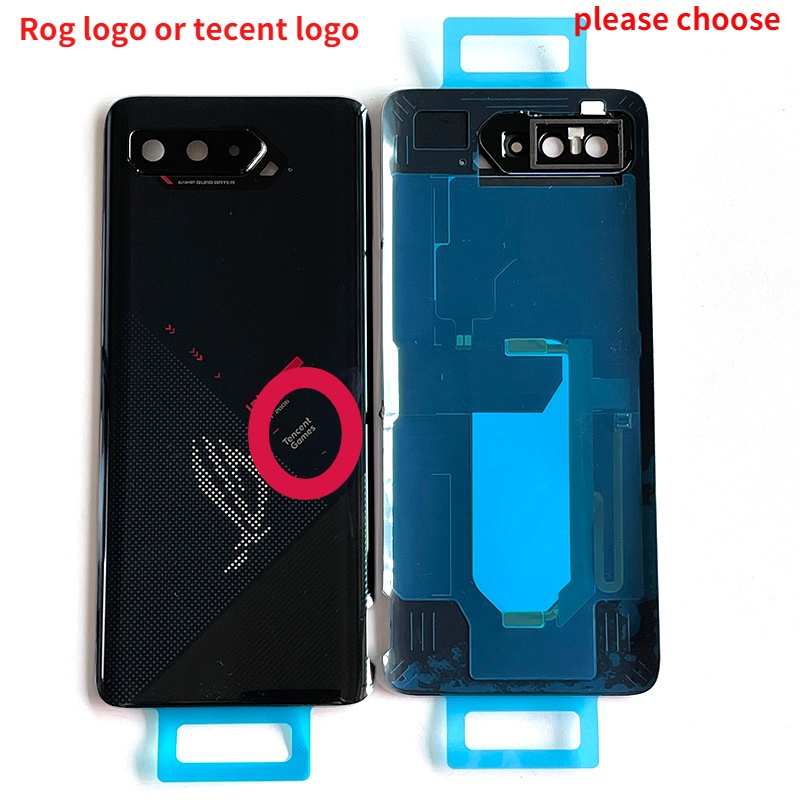 For Asus ROG Phone 5 ZS673KS Battery Cover+Camera Frame Lens+Sticker ...