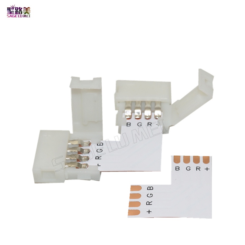 10 Set L Shape LED Connector 2 Pin/3 Pin/4 Pin/ 5pin / 6pin Solderless ...