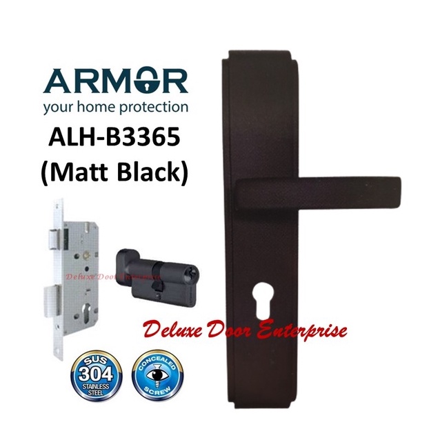 Armor Lever Handle Mortise ALH-B3365 / Mortise Lock / Matt Black Door ...