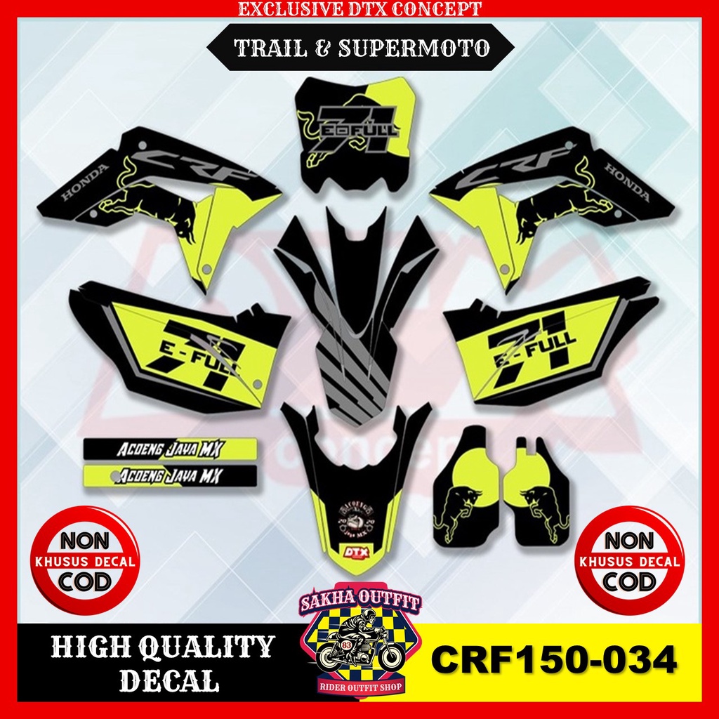 Decal CRF decal CRF 150l full body Sticker Dirt Bike Sticker Cool ...