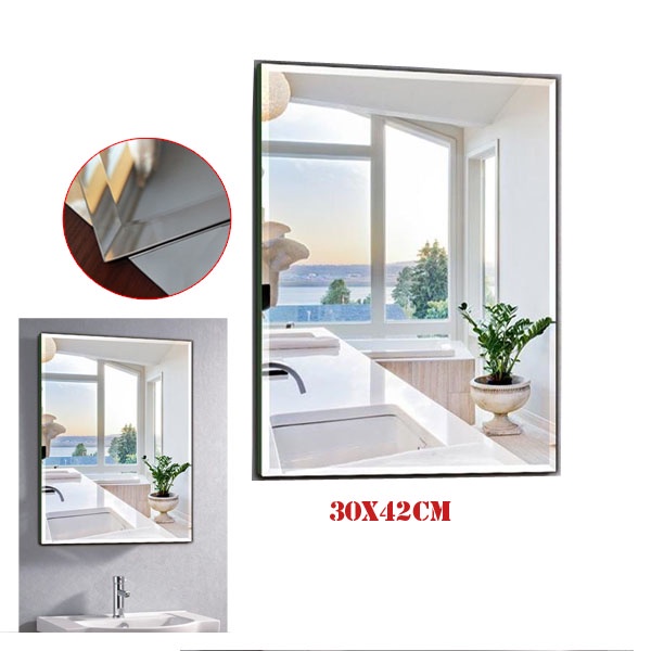 RECTANGLEMIRROR(30x42cm) - Portable Rectangle Mirror Frameless Wall ...
