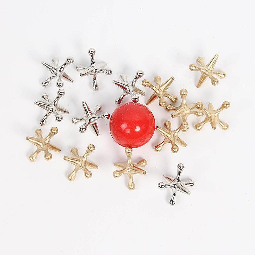10Pc Metal Play Jacks Game Five Stones Set Child Classic Party Prizes ...