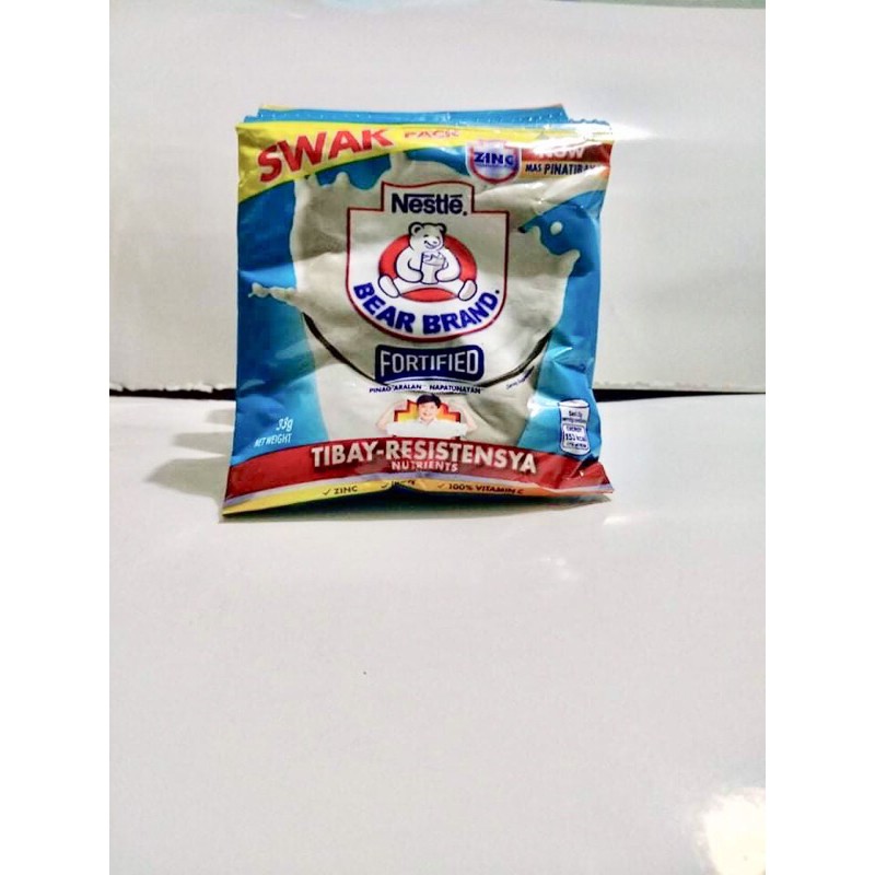 Bear Brand Powdered Milk Swak Pack 8 sachets (33g/sachet) | Shopee ...