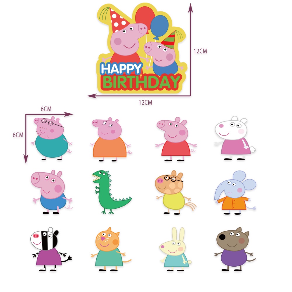 LOVE SALE!!Peppa Pig Theme Happy Birthday Party Decoration Set Cake ...