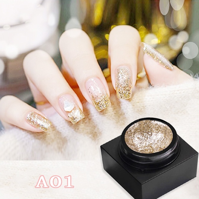 OsNailmall Nail Polish Platinum Glue High-end Super Flash Shiny Gold ...