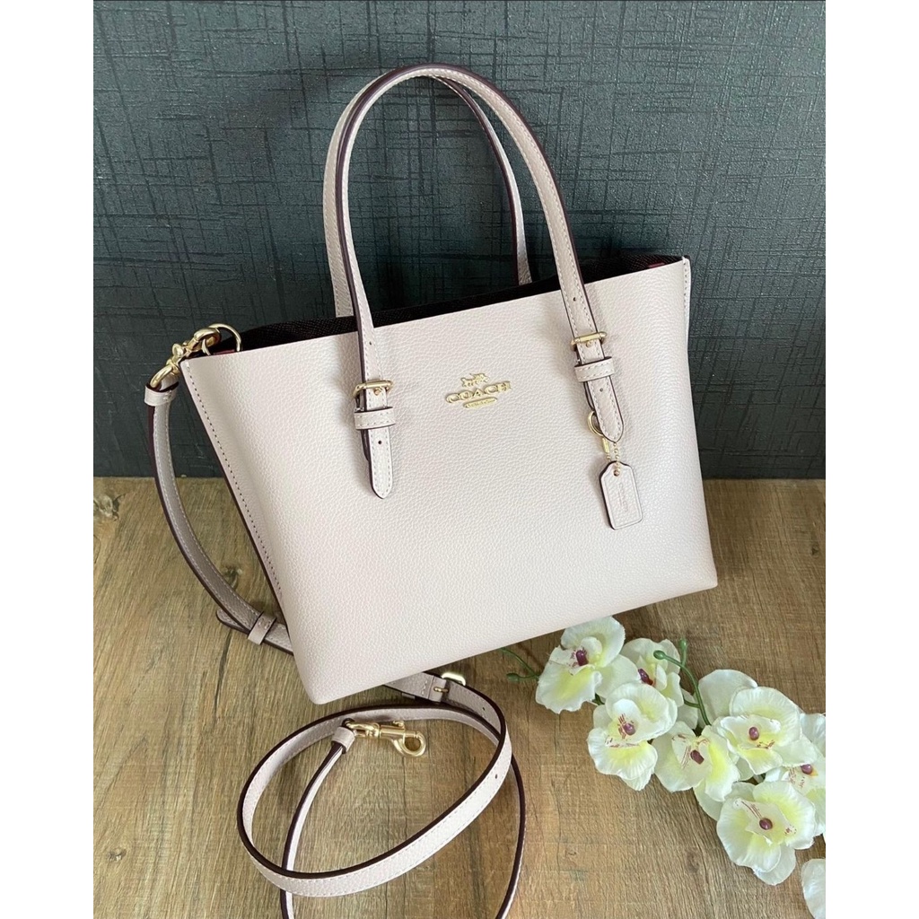 C.O.A.C.H C4084 Mollie Tote 25 in Chalk / Light Saddle Double Face ...