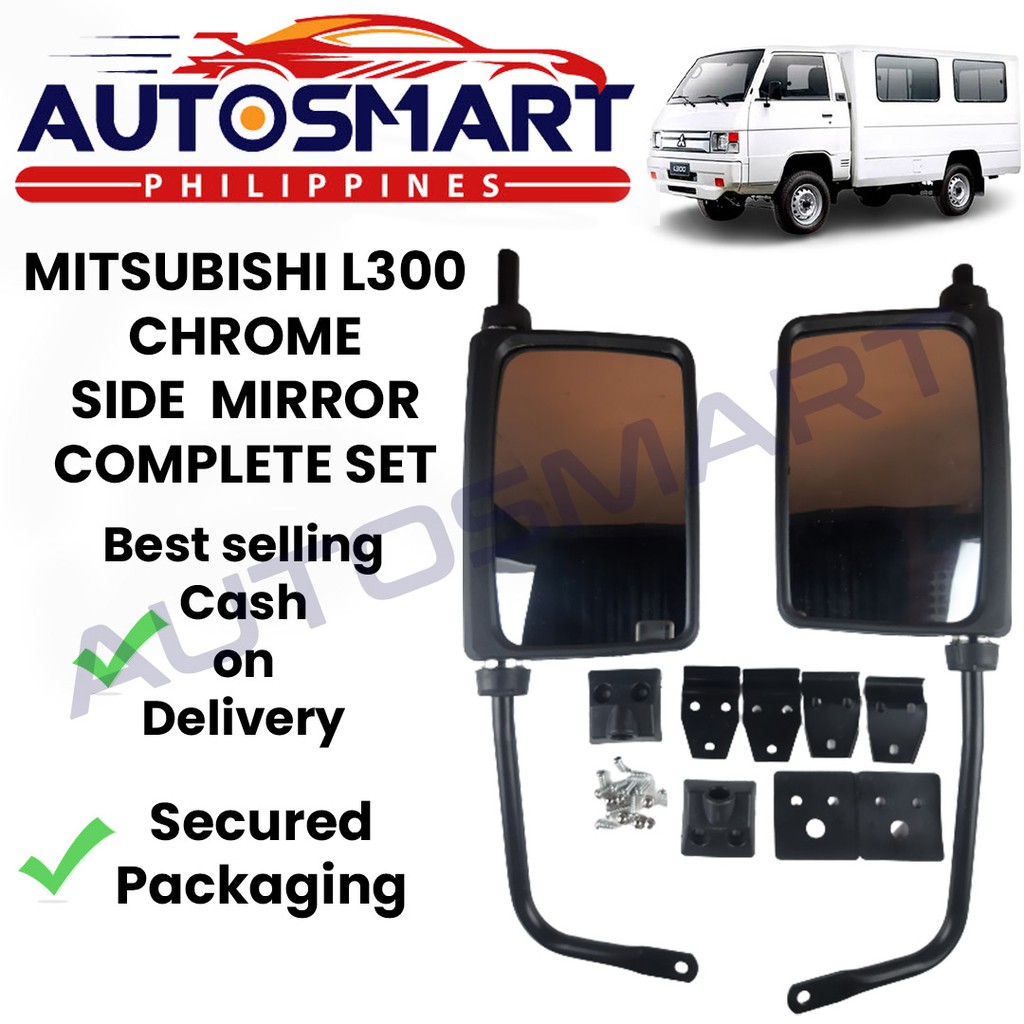 Mitsubishi L300 Chrome Big Side Mirror Complete Set | Shopee Philippines