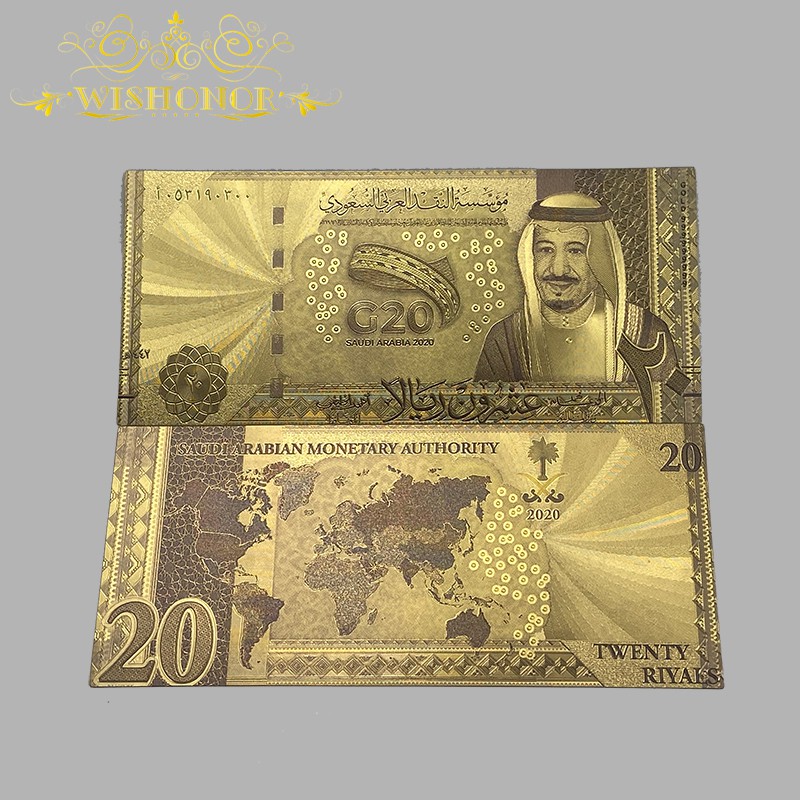 10pcs/lot New G20 Saudi Arabia 2020 Banknote 20 Riyal Banknote in 24K ...
