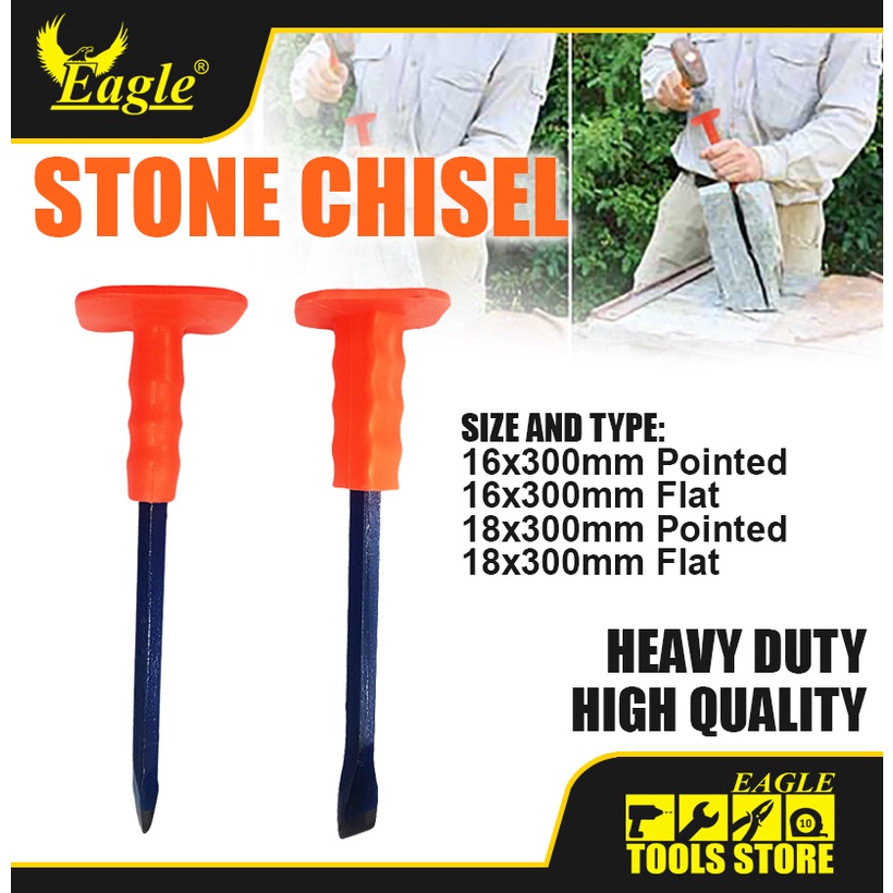 Stone Chisel Flat / Pointed Masonry Chisel 16x300mm / 18x300mm Eagle ...