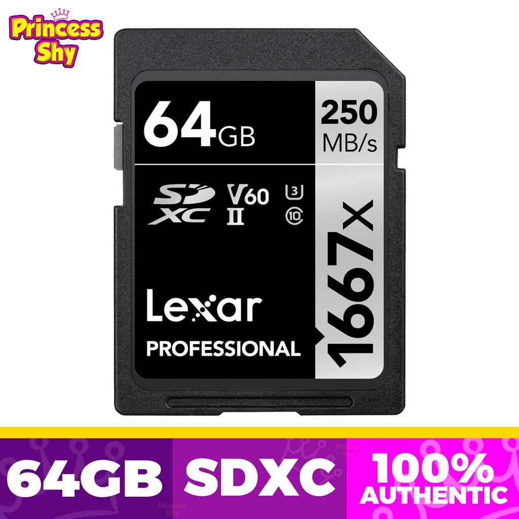 Lexar Professional SDXC 64GB 1667x UHS-II V60 Memory Card LSD64GCB1667 ...