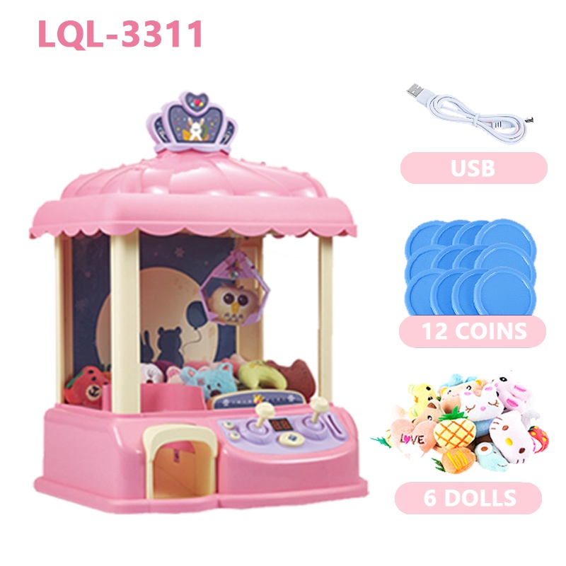 Doll claw machine coin-operated DIY mini candy doll gripper claw arcade ...