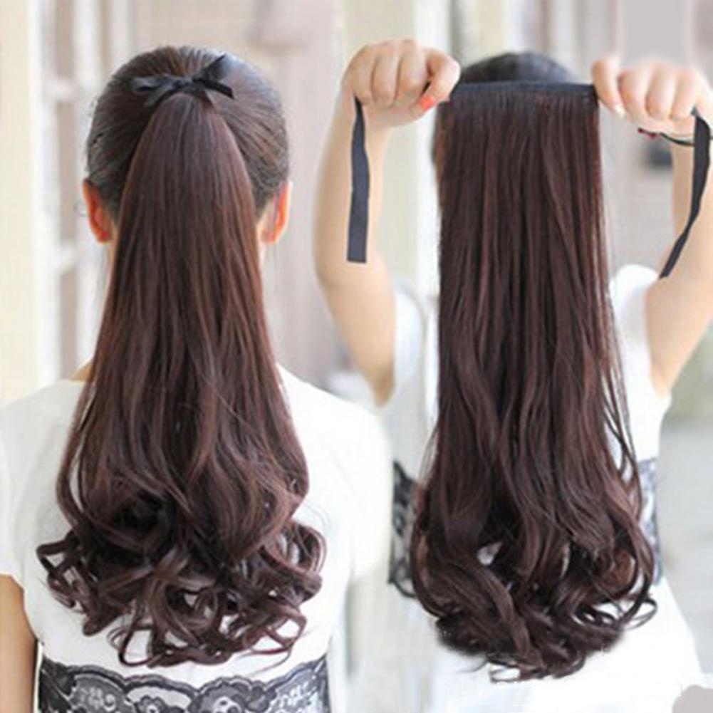 Ponytail Wig Pear Flower Band Hair Extension Long High Temperature ...