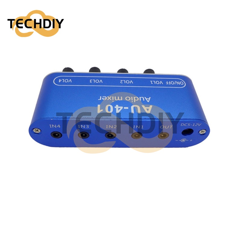 AU-401 DC 5V-12V Stereo Audio Mixer 4 Input 1 output Individually ...