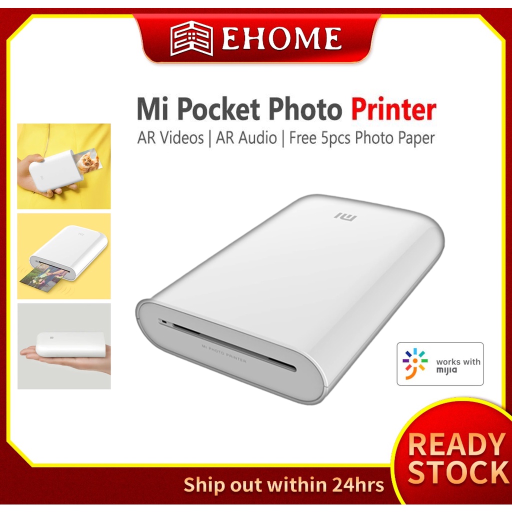 Xiaomi Mi Pocket Photo Printer AR 400dpi With DIY Share 500mAh Mini ...