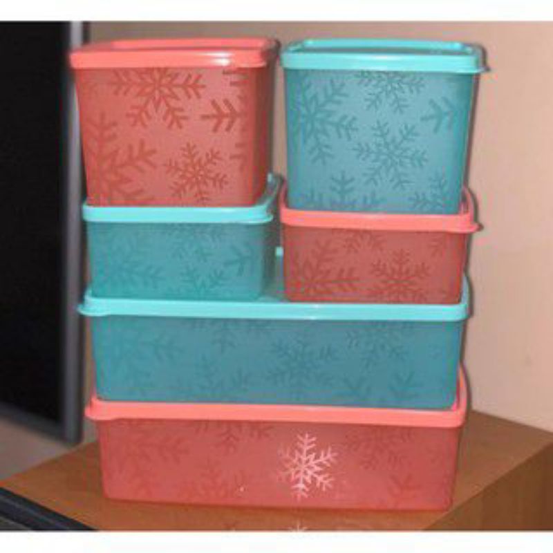 snowflakes set tupperware | Shopee Philippines