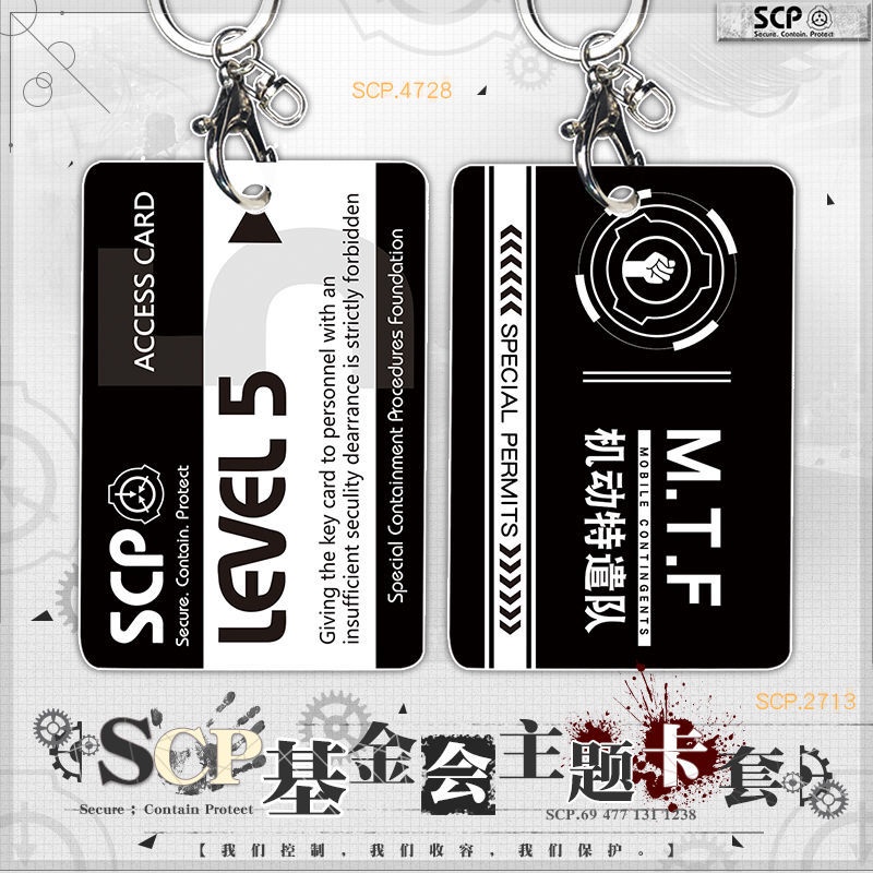 SCP Foundation Keychain Student Bus Card Game Anime Cos Pendant ...