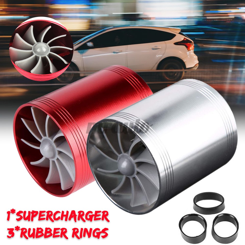 Car Supercharger Air Intake Turbonator Dual Fan Turbine Super Charger ...