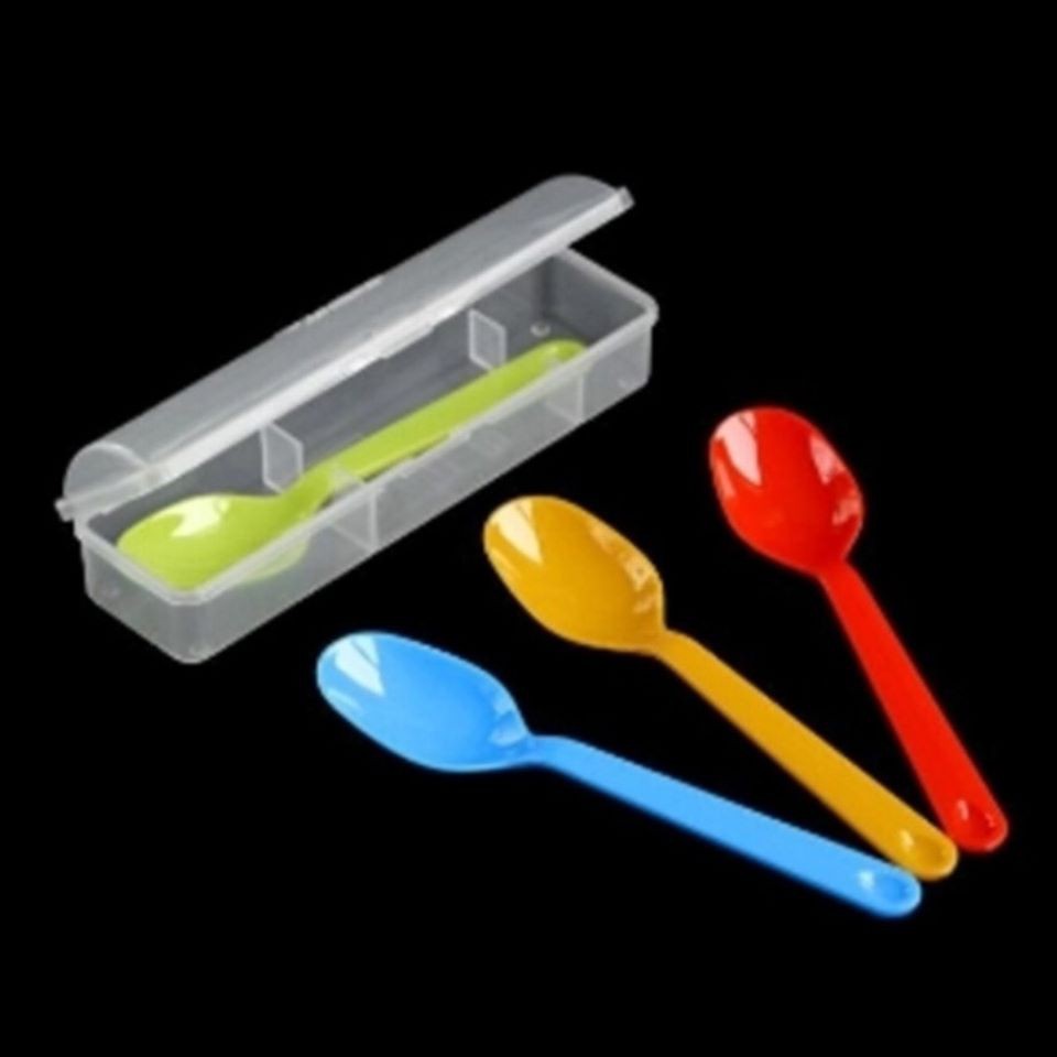 Set of 4 plastic spoons in 4 colors with box (04 SPOON) | Shopee ...