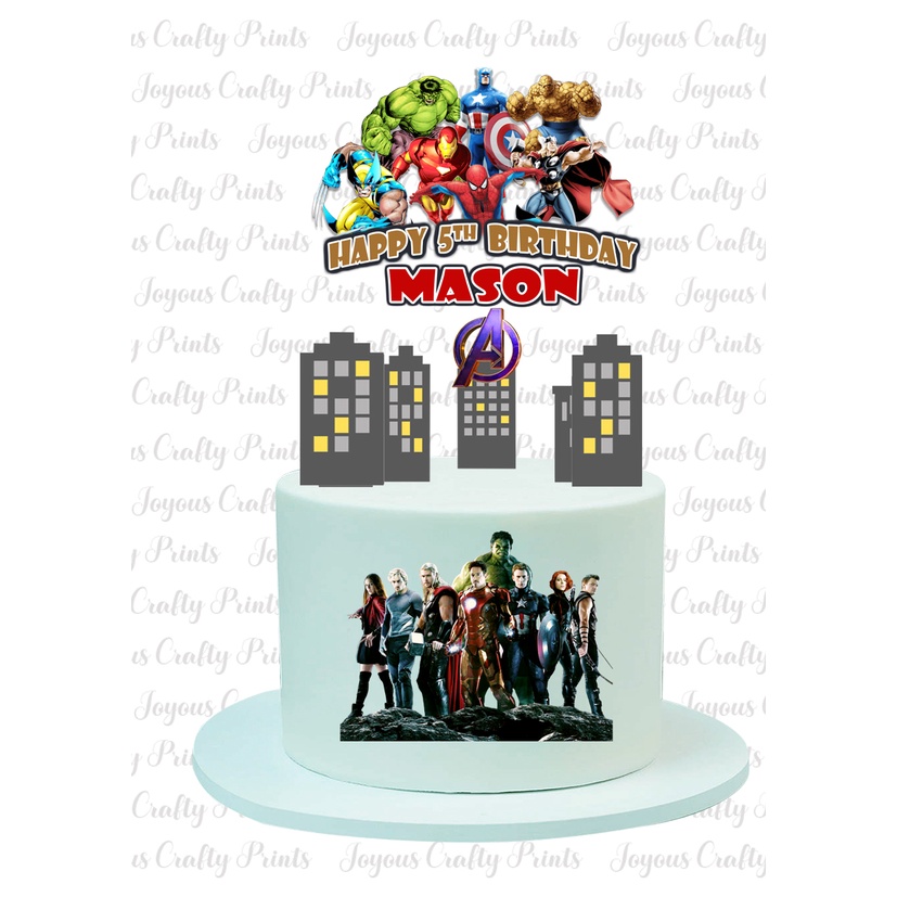 AVENGERS CAKE TOPPER PERSONALIZED WITH NAME AND AGE | Shopee Philippines