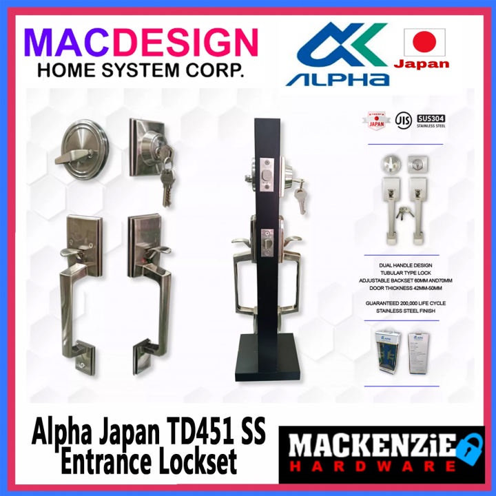 ALPHA ENTRANCE HANDLESET TD451S SATIN STAINLESS FINISH JAPAN | Shopee ...