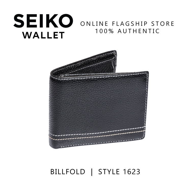 Seiko Wallet Genuine Leather Billfold (With Flap, Coin Pocket and RFID ...