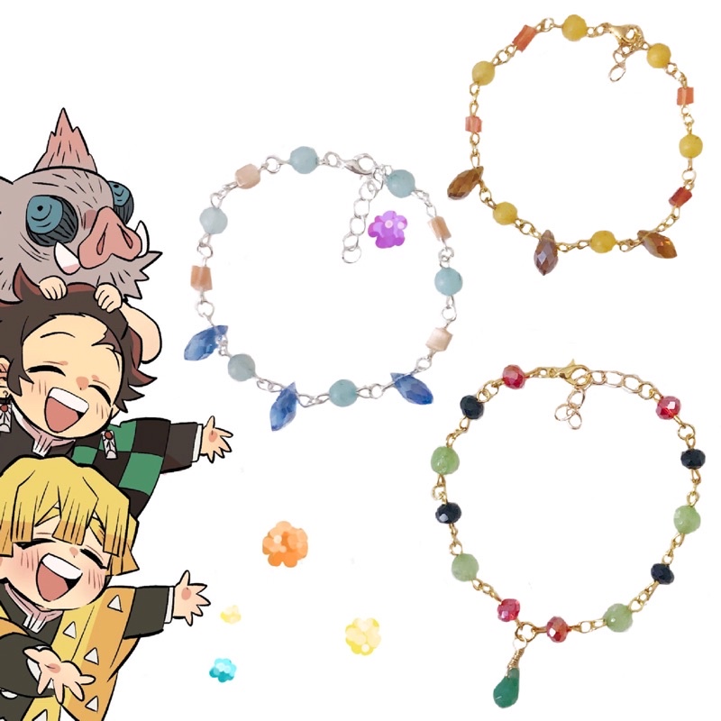 Tanjiro zenitsu inosuke demon slayer inpired bracelet | Shopee Philippines