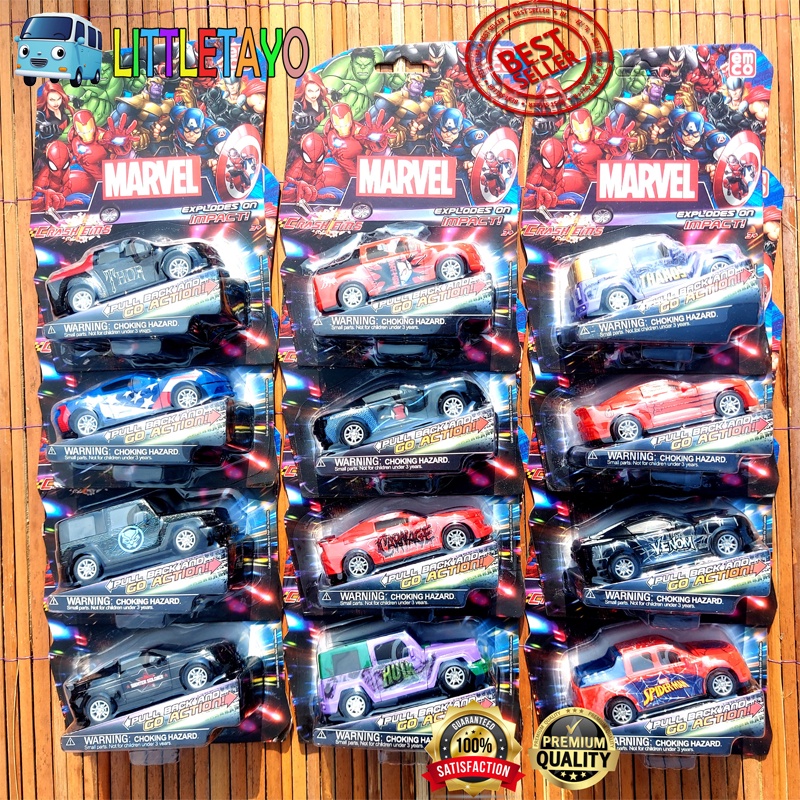 EMCO CRASHEMS CAR RACING PULLBACK TABRAK MARVEL AVENGERS IRON MAN BLACK ...