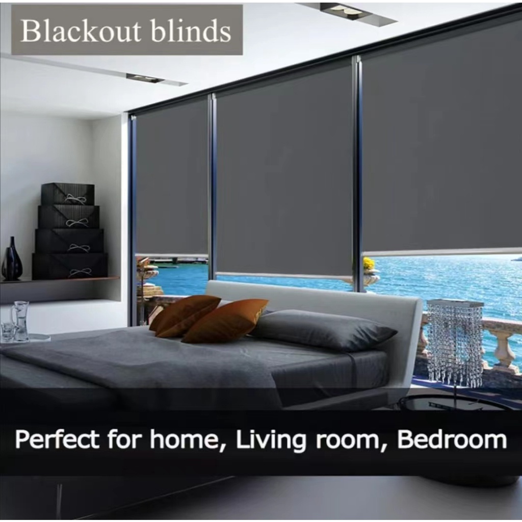 Roller Blinds Block-Out Light Shading Thermal UV Protection Fabric 80* ...