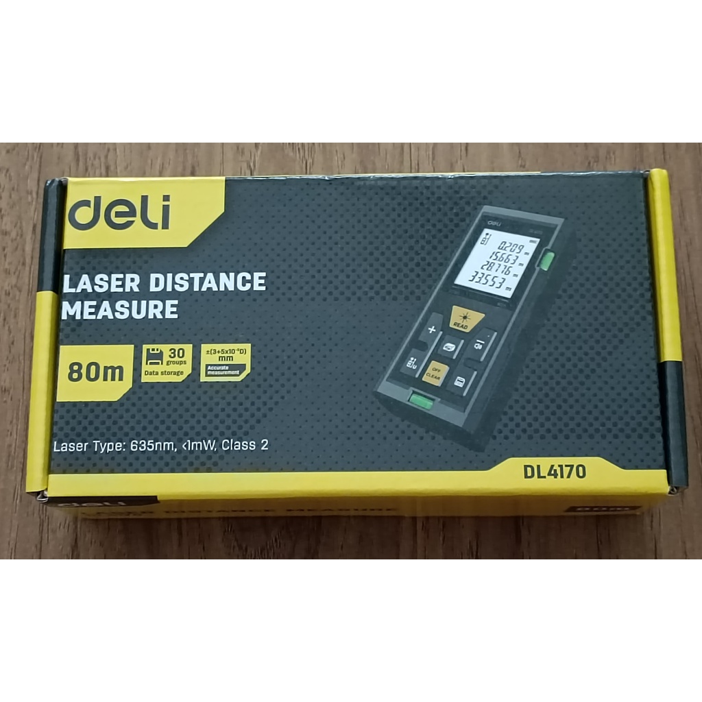 Deli Measuring Layout Handheld Laser Distance Meter Range 80M EDL4170 ...