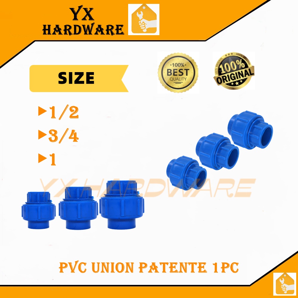 PVC BLUE UNION PATENTE 1pc (1/2" 3/4" 1" 1 1/4") | Shopee Philippines
