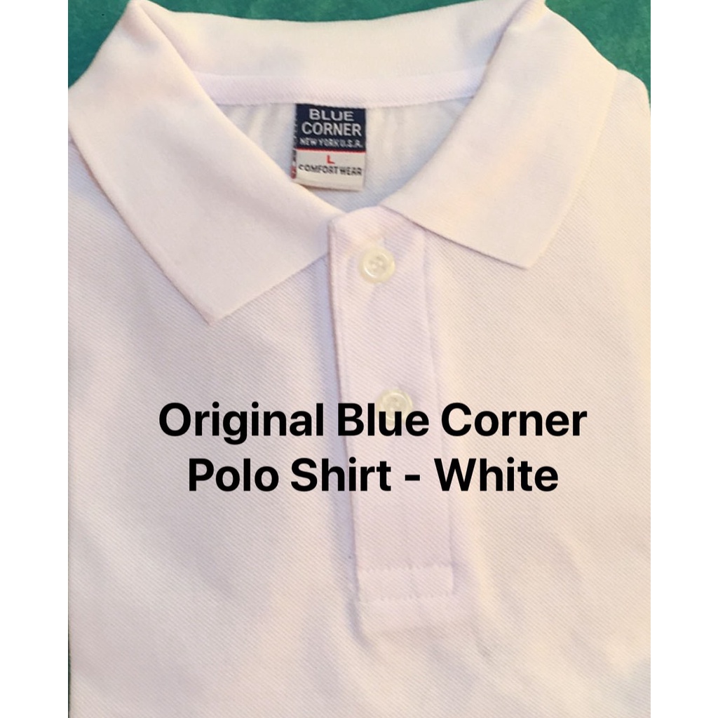 Original Blue Corner Men's plain Polo Shirt - White | Shopee Philippines