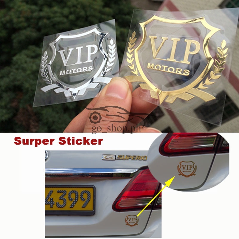 1pcs VIP MOTORS logo metal nickel car sticker decal Reflective emblem ...