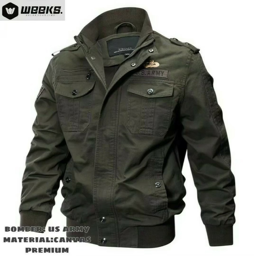 Poseidon Bomber Jacket VELTICS CANVAS US ARMY Keren (Sablon) M – XXL ...