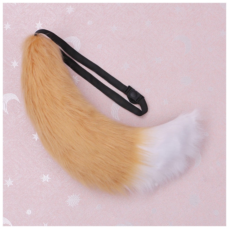 Long-haired fox tail cos ear beast ear cosplayJK tail simulation tail ...