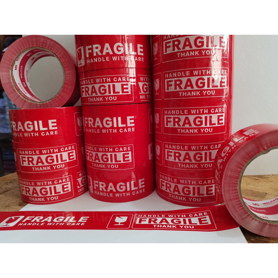 RED FRAGILE PACKAGING TAPE 2"X100meters AND 2"X200meters | Shopee ...