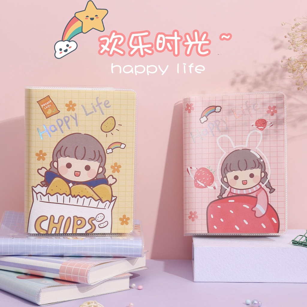 Cute Girl Coloring Page Plastic Cover Cartoon Hand Book Creative Hand ...