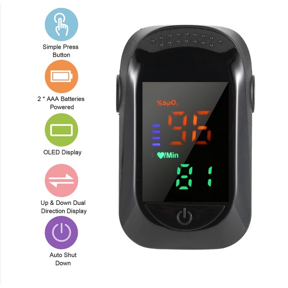 Portable Fingertip Pulse Oximeter OLED Pulse Oximeter Display | Shopee ...