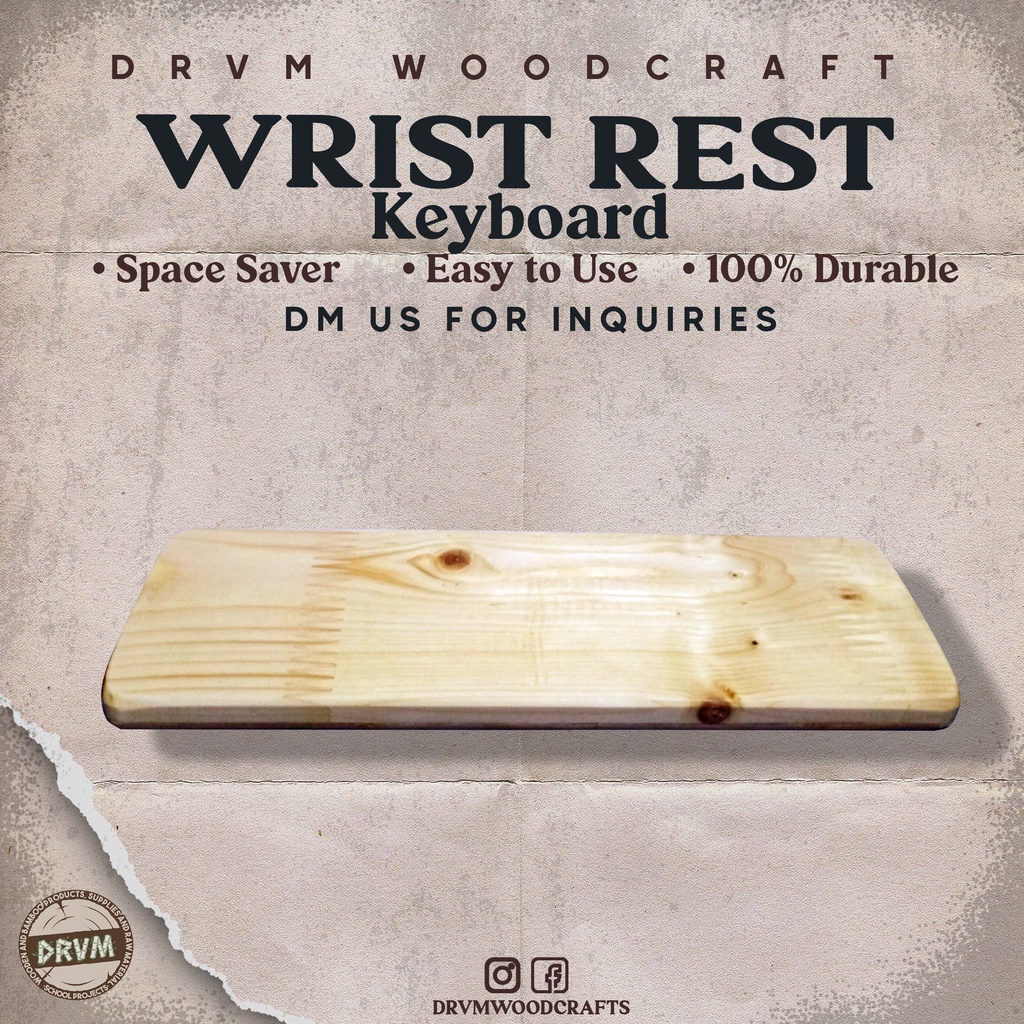 DRVM WOODEN WRIST REST / WRIST SUPPORT with Anti Slip Rubber | Shopee ...