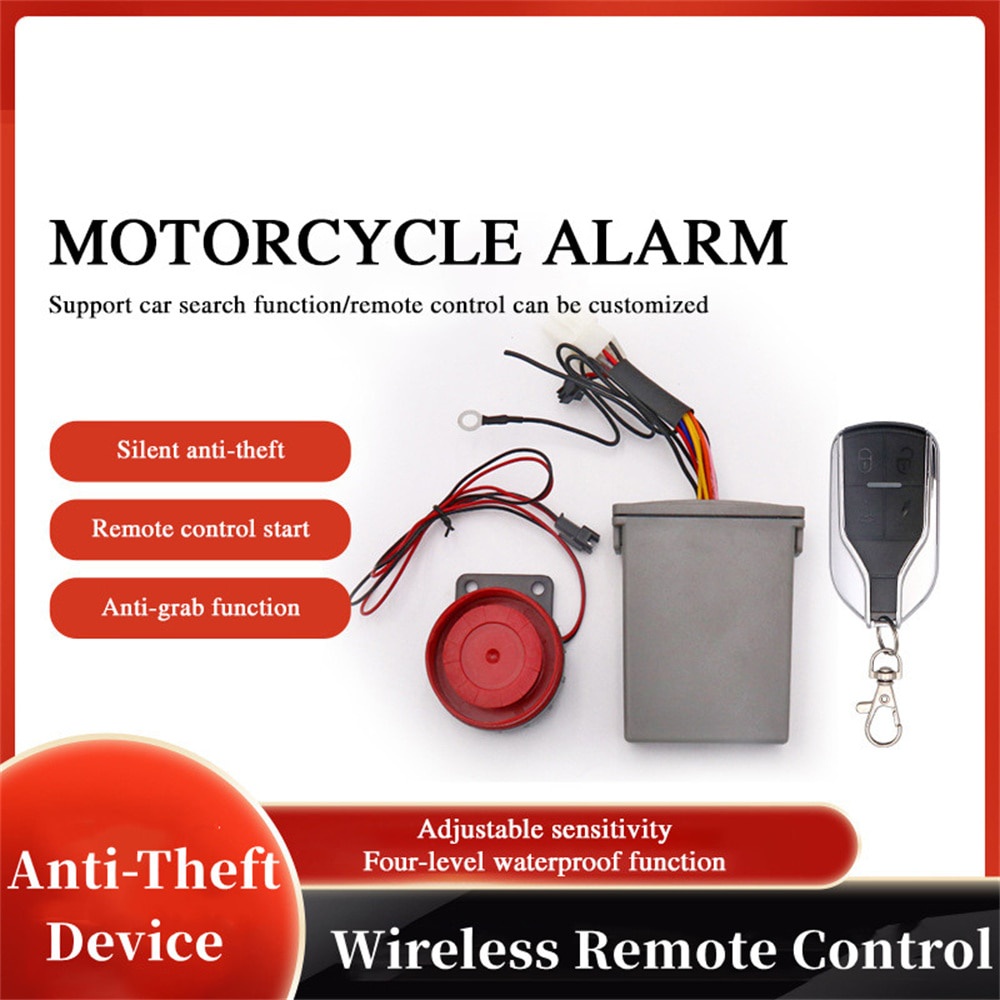 Universal Motorcycle Alarm System Waterproof Anti-Theft Security Device ...