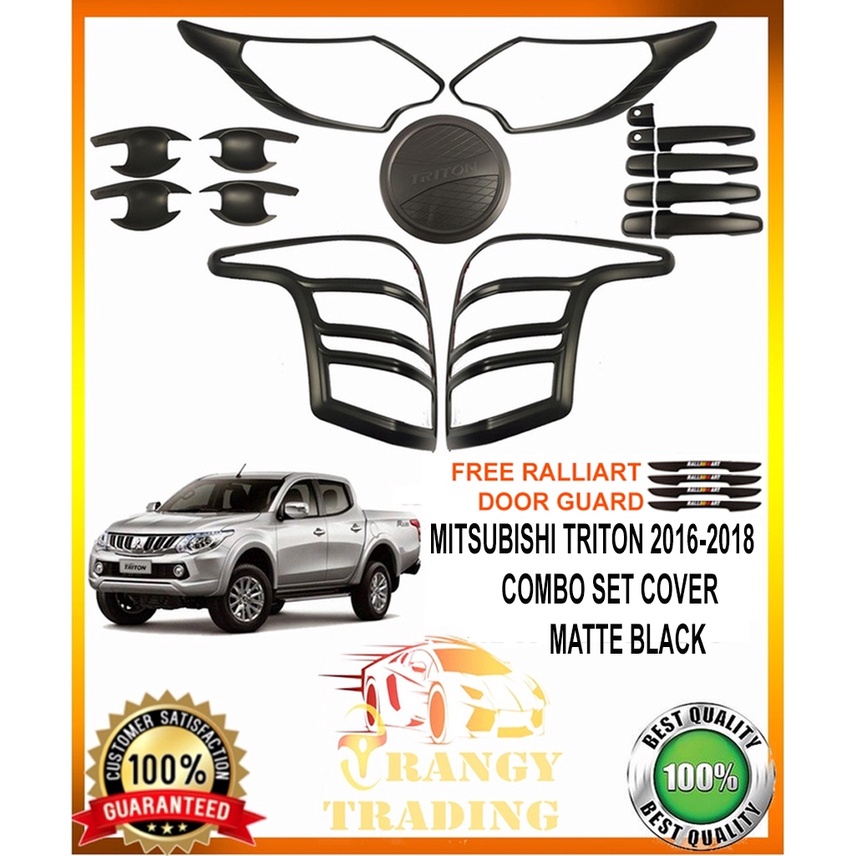 Mitsubishi Triton Strada 2016 to 2018 Garnish Combo set cover matte ...