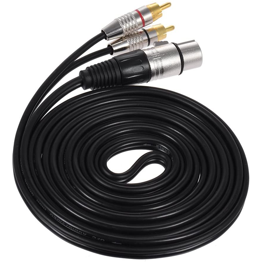 1 XLR Female to Dual RCA Male Plug Stereo Audio Cable Connector Y ...