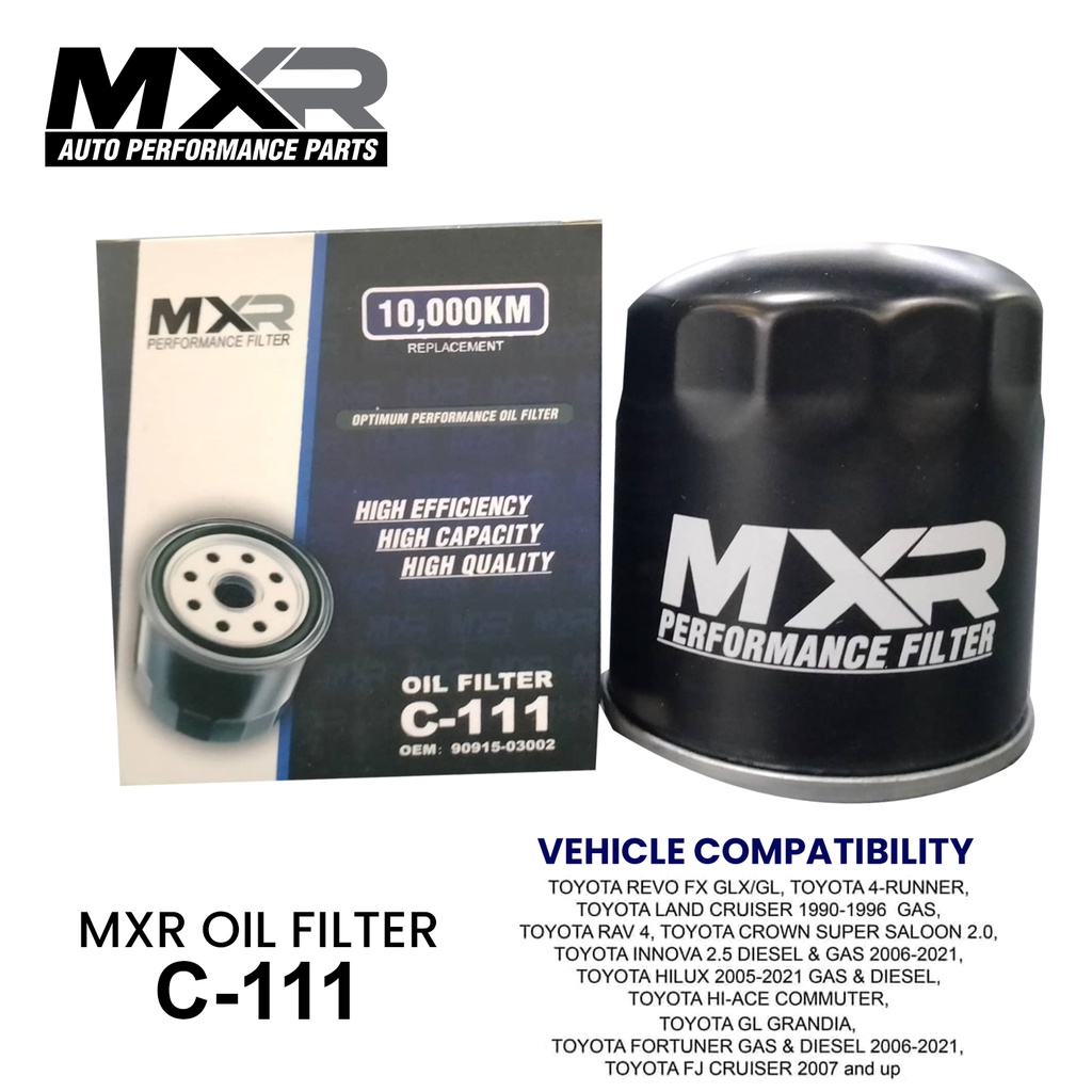 MXR OIL FILTER C-111 FOR TOYOTA REVO FX GLX/GL | Shopee Philippines