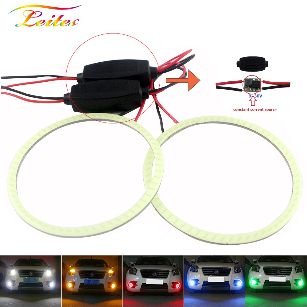 2pc Car Angel Eyes Led 60/70/80/90/100/110/120MM COB Halo Ring Led for ...