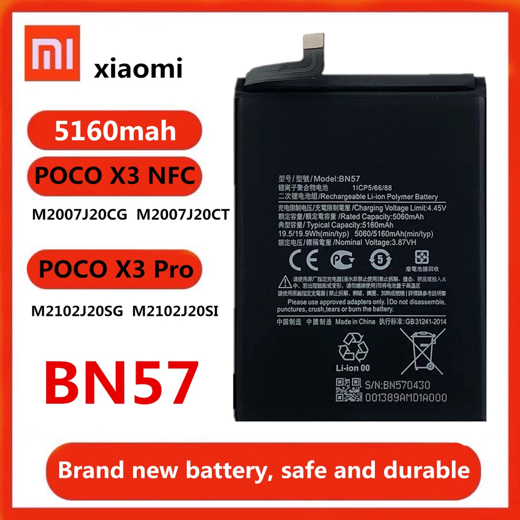 Xiao Mi Original BN57 For Xiaomi Pocophone X3 NFC/ Poco X3 Pro Original ...