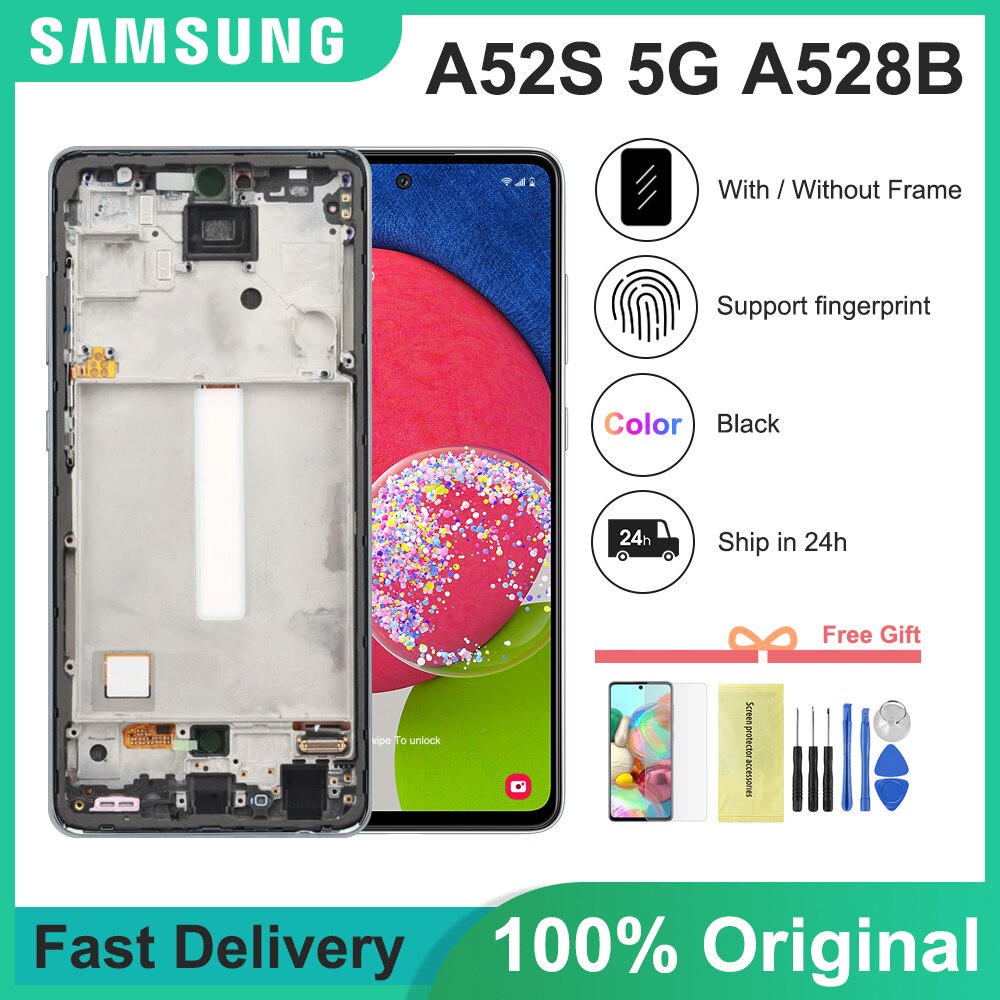 100% Original Display For Samsung Galaxy A52s 5G A528B A528M A528B/DS LCD Touch Screen Digitizer ...